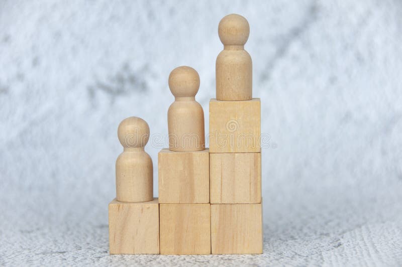 Wooden Figure on Wooden Cube with Customizable Space for Text. Copy ...