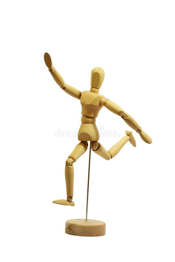 A wooden figure stock image. Image of isolate, pose, drawing - 66576107