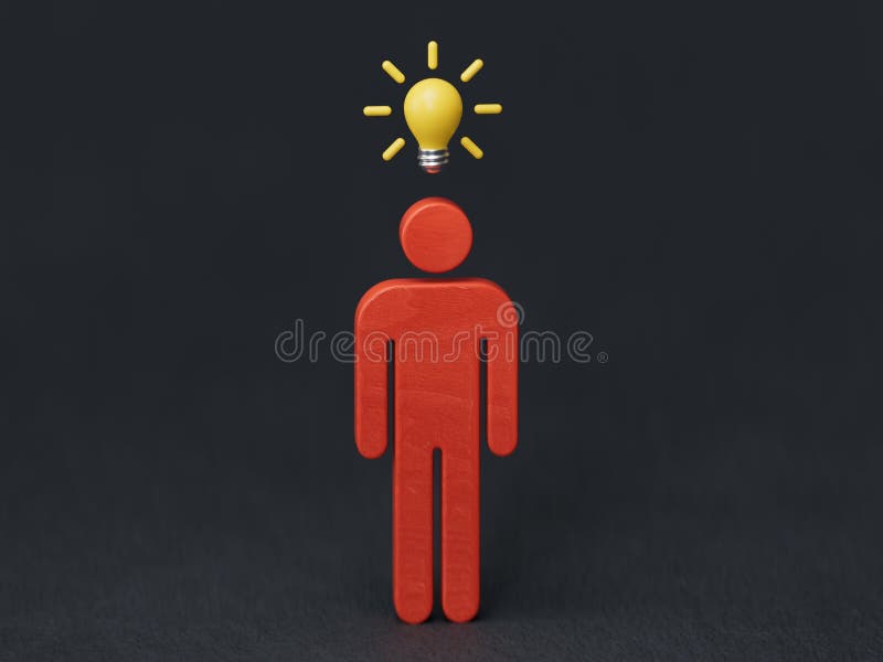 Wooden Figure with Drawing Light Bulb with Question Mark , Problem ...