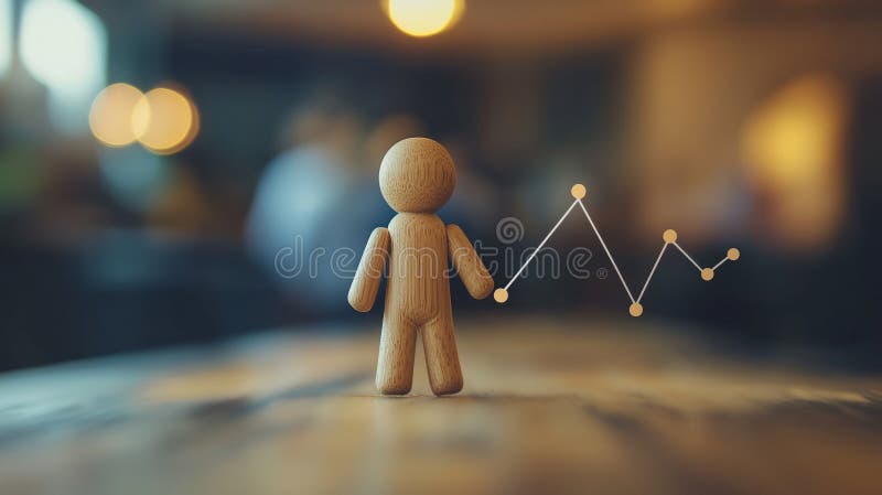 Wooden Figure Graph Line Showing Growth Stock Photos - Free & Royalty ...