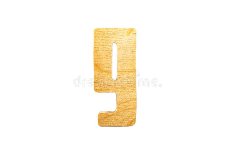 Wooden Figure Number Nine with Shadow Isolated on White Background ...