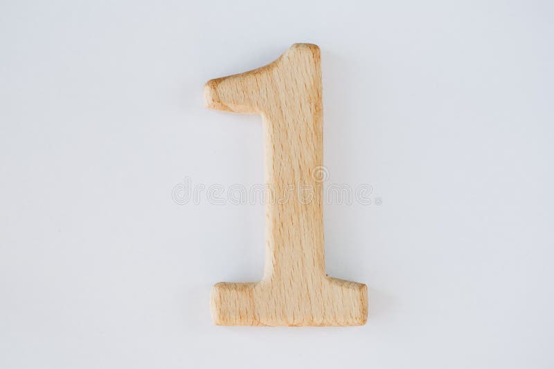 Wooden Figure Number One, Two, Three Isolated on White Background ...