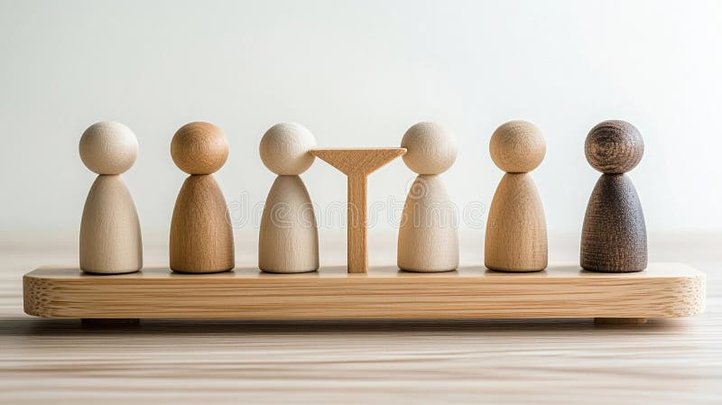Wooden Figures Arranged on a Base Display a Playful Interaction with ... Wooden Figures Arranged on a Base Display a Playful Interaction with ...