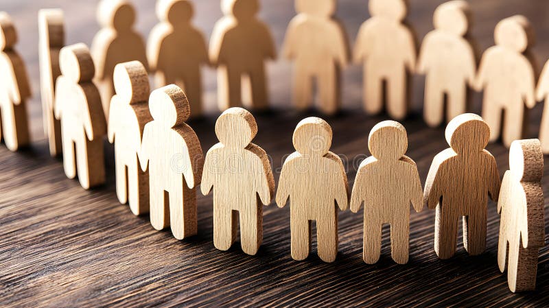Wooden Figures Forming a Circle Symbolizing Unity Stock Image - Image ...