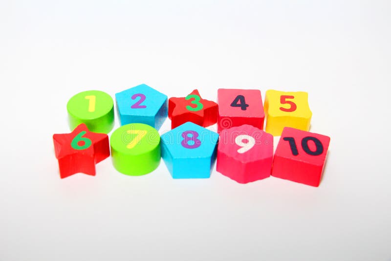 Wooden Figures with Numbers 1, 2, 3, 4, 5, 6, 7, 8, 9 and 10. Wooden ...