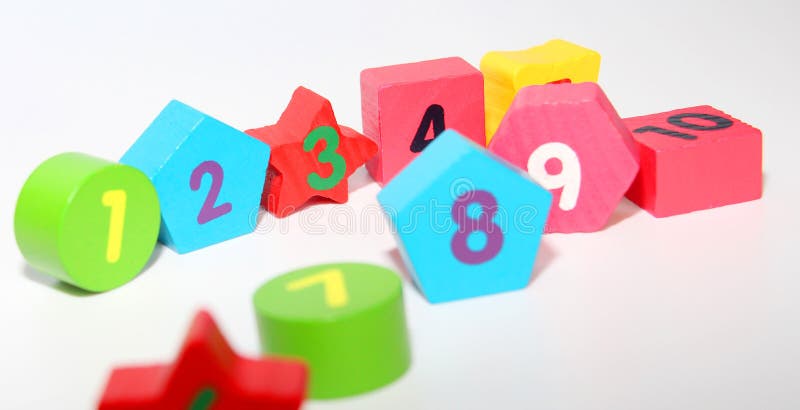 Wooden Figures with Numbers 1, 2, 3, 4, 5, 6, 7, 8, 9 and 10. Wooden ...