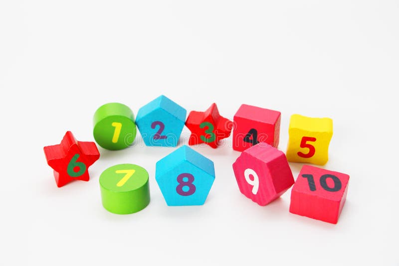 Wooden Figures with Numbers 1, 2, 3, 4, 5, 6, 7, 8, 9 and 10. Wooden ...