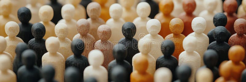 Wooden Figures Representing Diverse People Create Vibrant Scene of ...