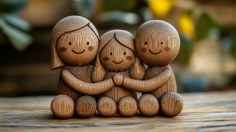 Wooden Figures Supporting Each Other a Symbol of Connection Empathy and ...