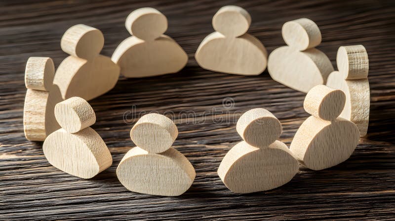 Wooden Figures Symbolizing Teamwork and Collaboration Stock ...