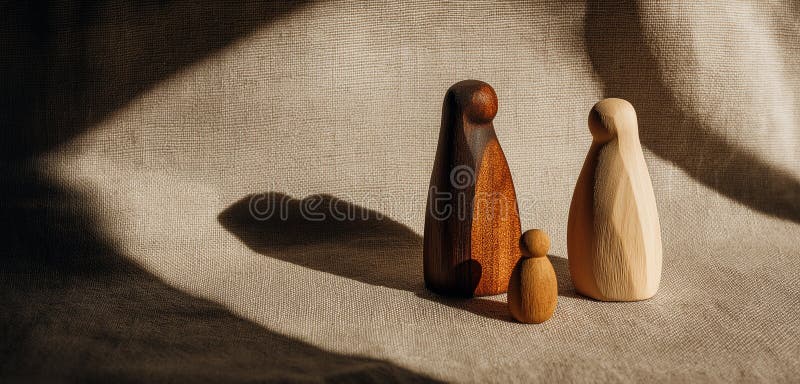 Wooden Figurines: Minimalist Design of Two Abstract Human-shaped ...