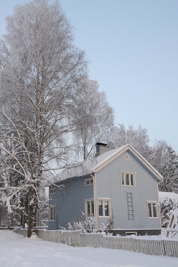 Wooden Finnish house stock image. Image of moody, cosiness - 4371021