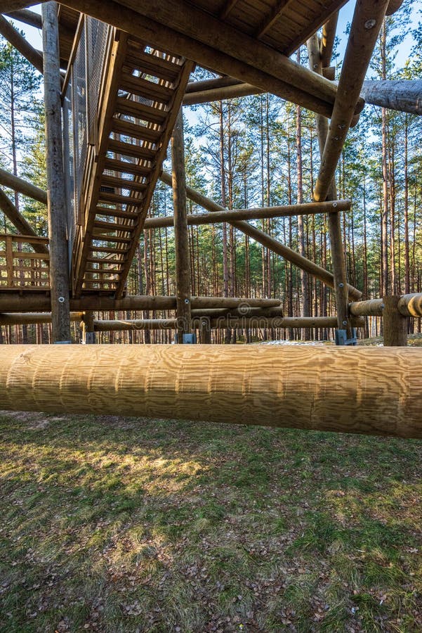 Wooden Fire Watchtower Construction Details Stock Image - Image of wood ...