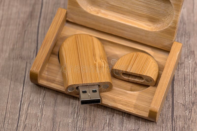 Wooden flash drive stock photo. Image of protection - 104143304