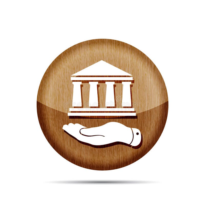 Flat Hand Presenting Bank Architecture Icon Stock Vector - Illustration ...