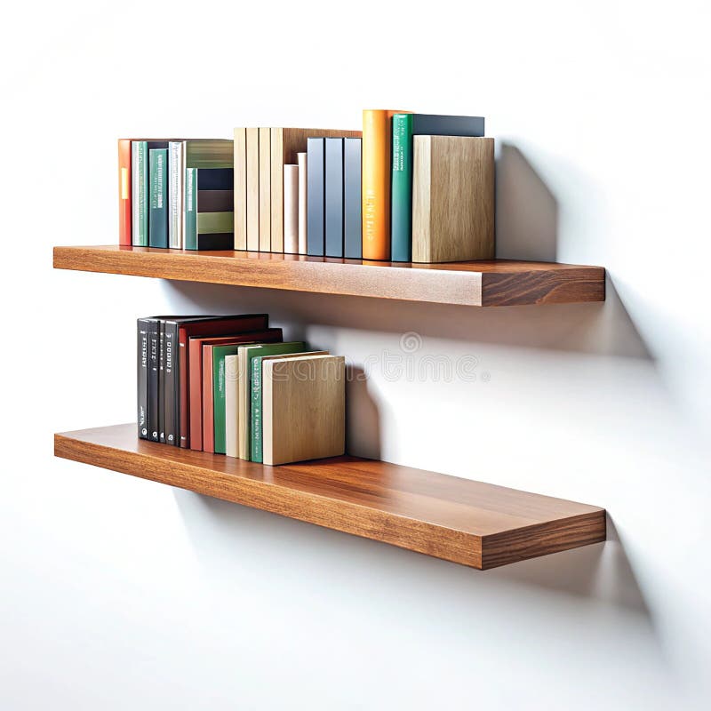 Wooden Floating Bookshelf with Invisible Bracket System Sleek ...