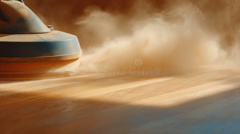 Wooden Floor Being Sanded by Machine, Fine Dust Particles Stock Photo ...