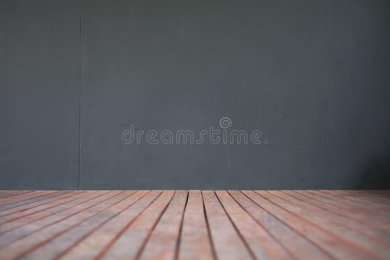Wooden Floor and Grey Wall Background Stock Photo - Image of wall ...