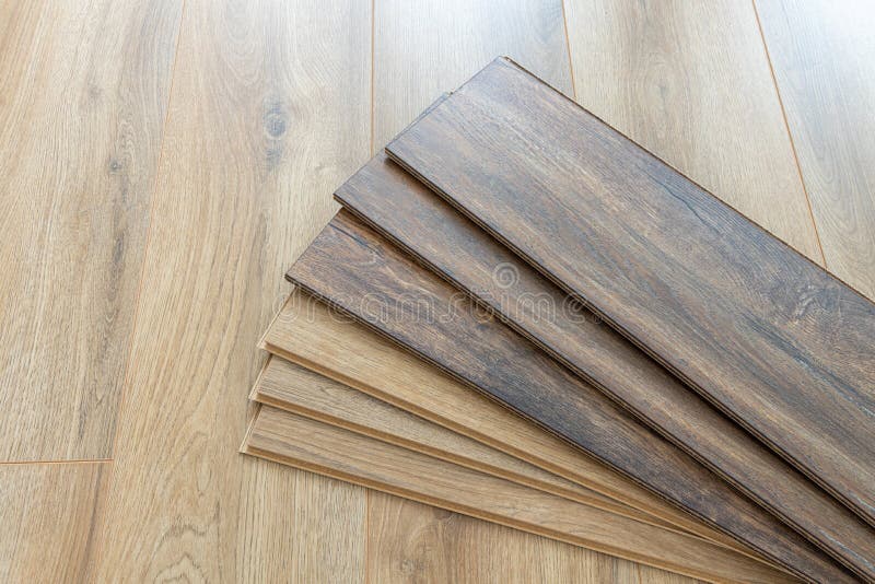 Wooden Floor Samples of Laminate. Timber, Laminate Flooring Stock Photo ...