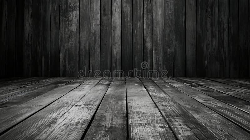Wooden Floor and Wall, Black and White, Rustic Texture, Natural ...