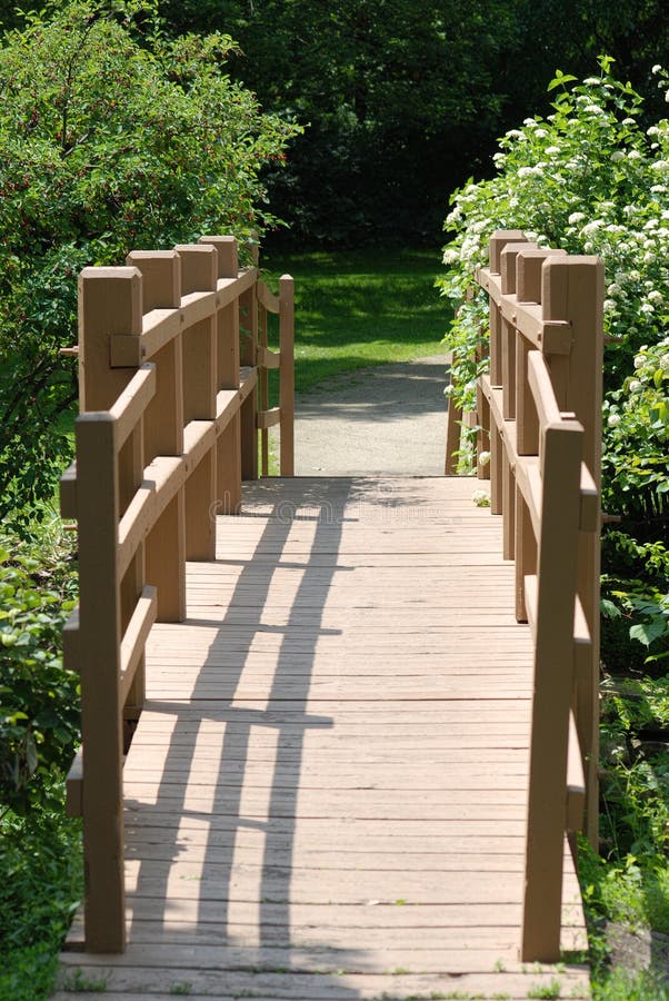 Wooden foot bridge stock image. Image of shadow, walkway - 9880425