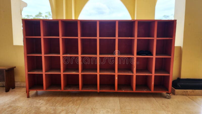 Footwear Storage Box for Sandals and Shoes in a Mosque Stock Image ...