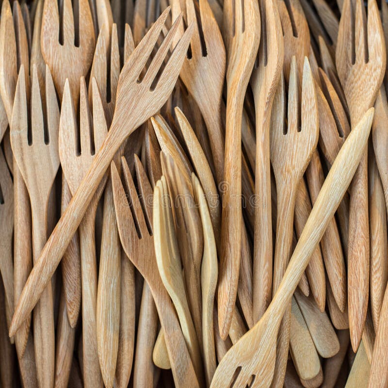 Wooden forks stock image. Image of group, wooden, texture - 91195549