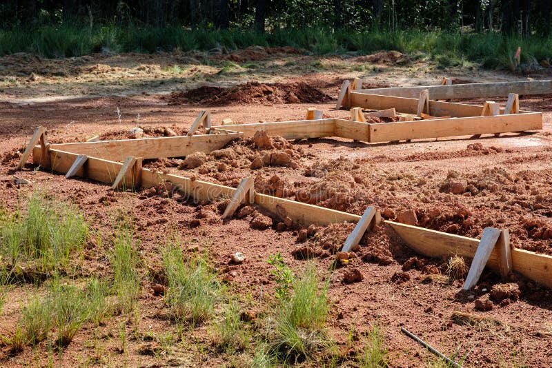 Wooden Formwork for the Foundation of a House Concrete Slab Stock Photo ...