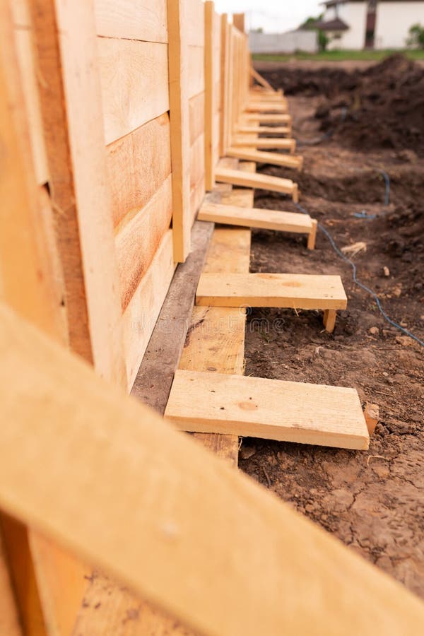 Wooden Formwork for New House Strip Foundation Stock Photo - Image of ...