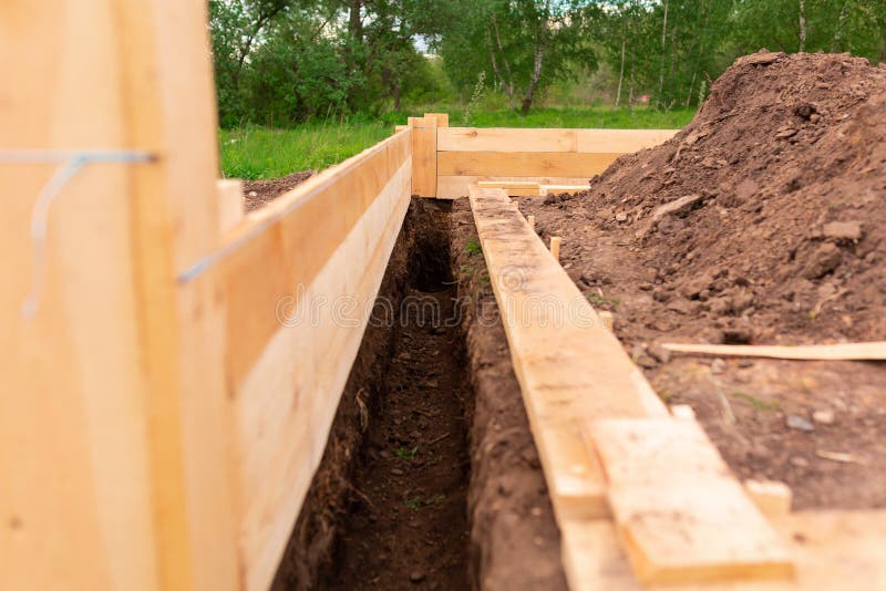 Strip Foundation of a New Building. the Foundation for the Construction ...