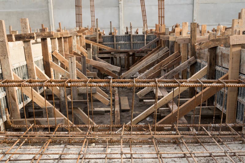 Wooden formwork. stock image. Image of design, reinforcement - 100620643