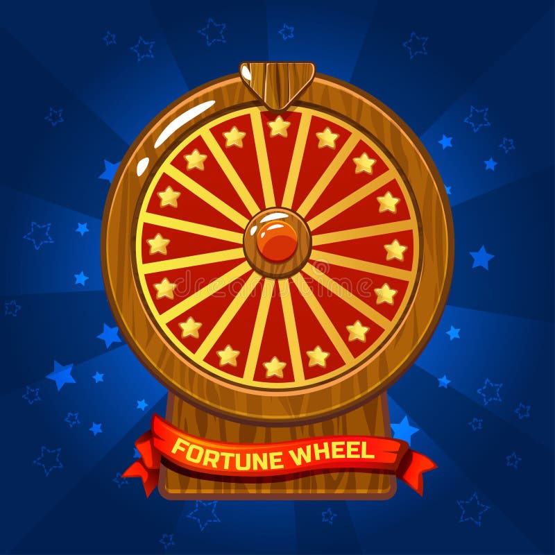 Wooden Fortune Wheel Illustration for Ui Game Element Stock Vector ...
