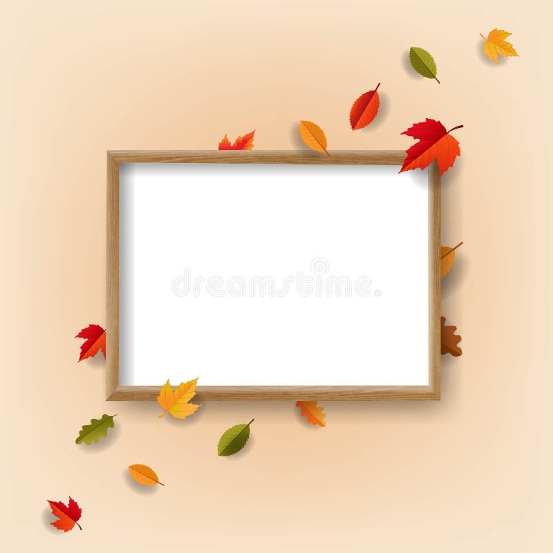 Autumn Poster with Border and Autumn Leaves Stock Vector - Illustration ...