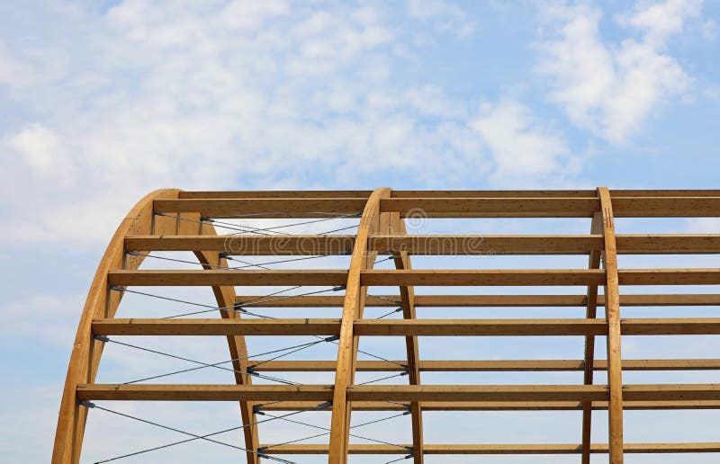 Wooden Frame of a Building Under Construction Stock Photo - Image of ...