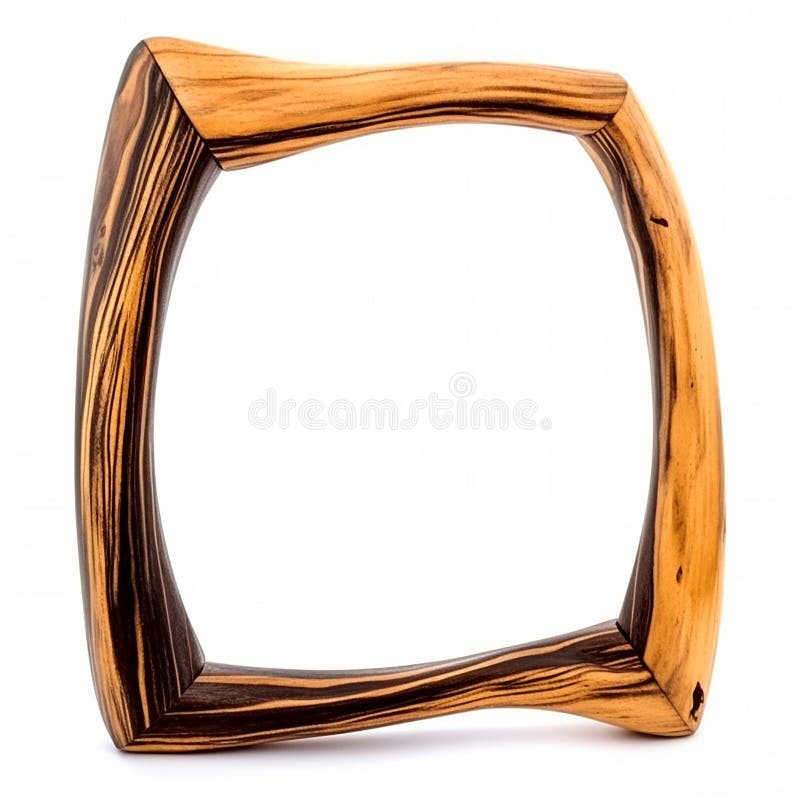 Wooden Frame of a Curved Curve of a Fancy Shape on a White Background ...
