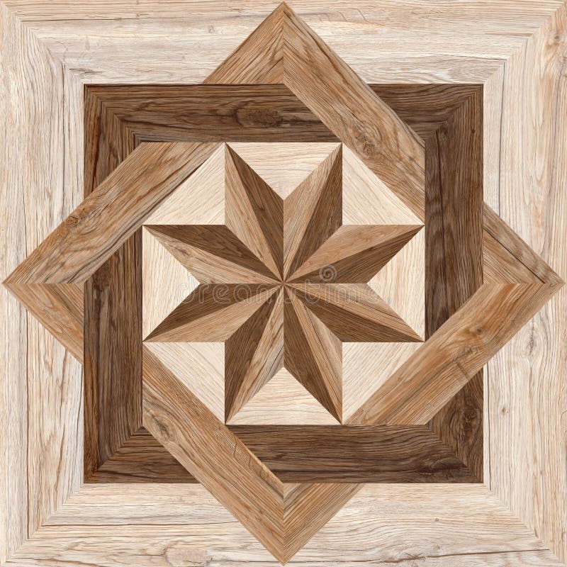 Wooden Frame Decor Design for Floor Tile Stock Photo - Image of ...