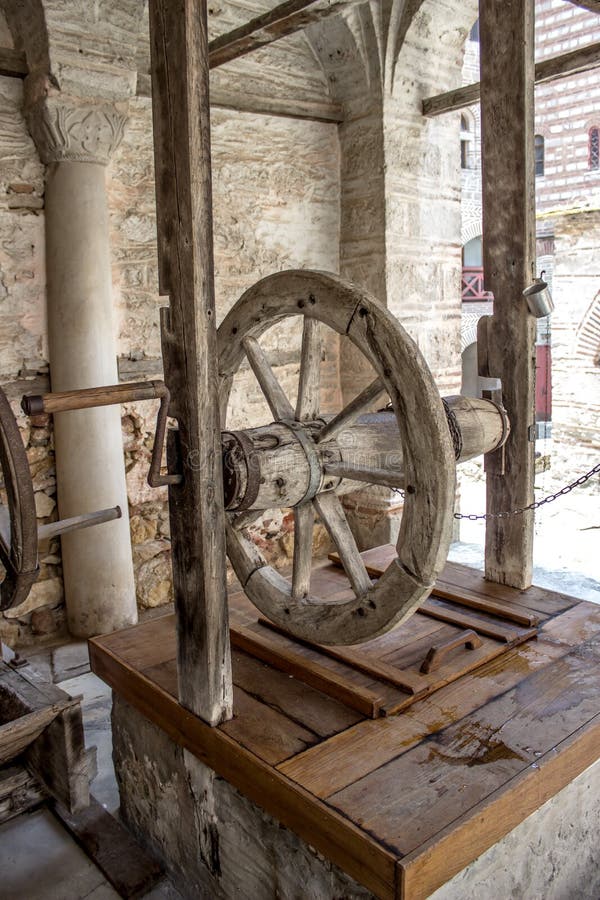Wooden frame draw well stock photo. Image of wood, mining - 42959990