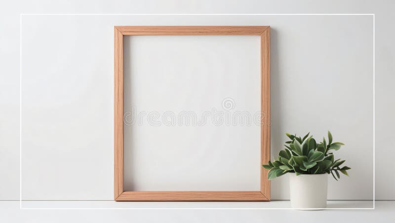 Wooden Frame. Flat Profile. 3D Render of Classic Wooden Frame with ...