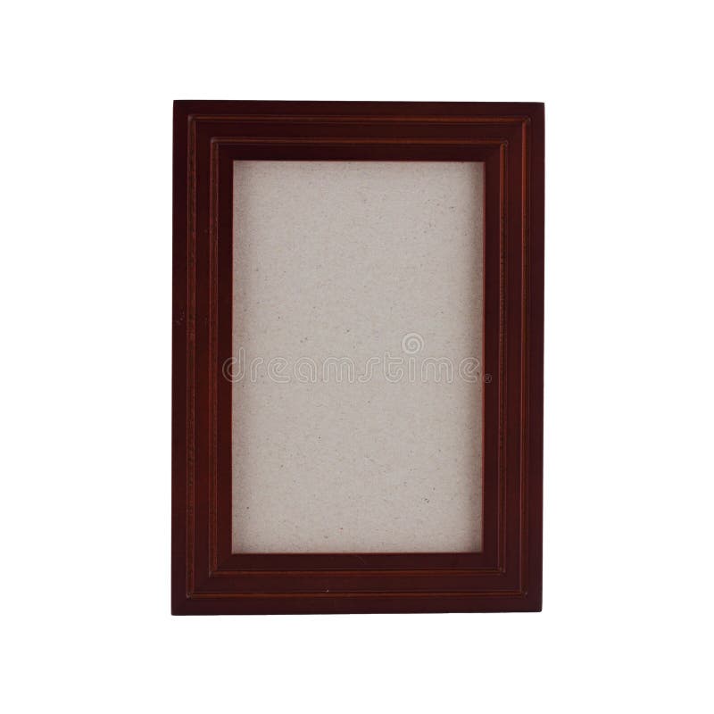 Wooden Frame Isolated White Background Stock Image - Image of ...