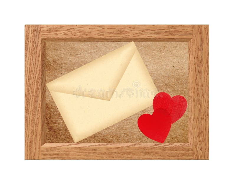 Wooden Frame with Love Letter Isolated on White Stock Photo - Image of ...