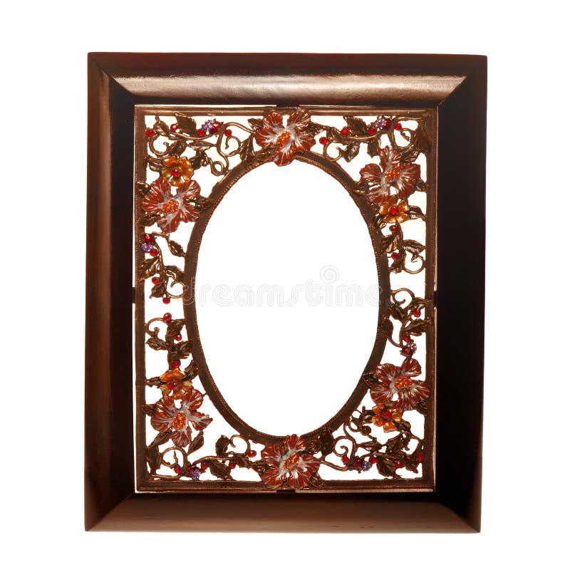 Wooden Frame with a Metal Insert Stock Image - Image of metal, orange ...