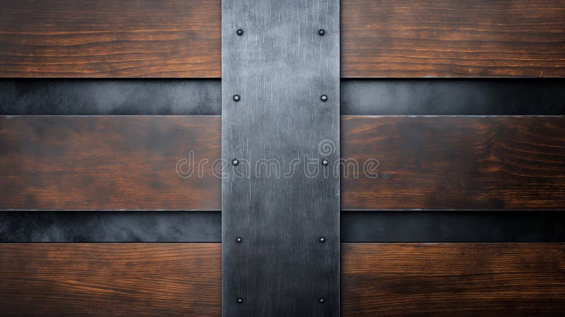 A Wooden Frame with a Metal Strip in the Middle Stock Illustration ...