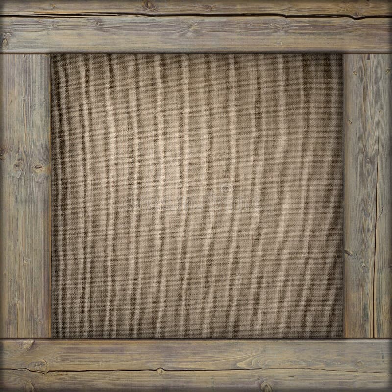 Wooden Frame with Old Canvas Inside Stock Photo - Image of flax, rustic ...