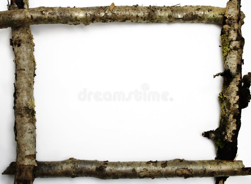 Wooden Frame of Old Sticks on White Stock Image - Image of sticks ...