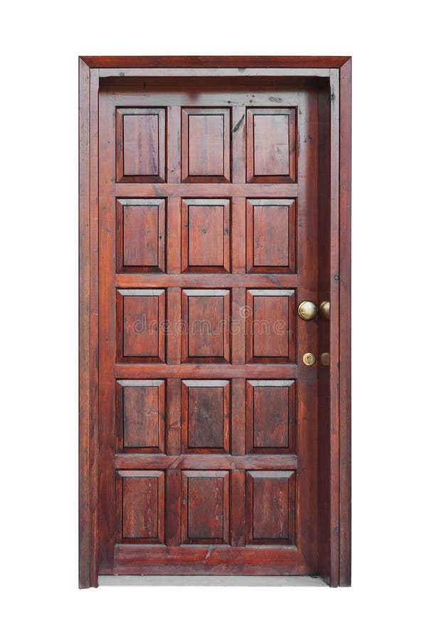 Wooden Frame and Panel Street Door Isolated Stock Image - Image of ...
