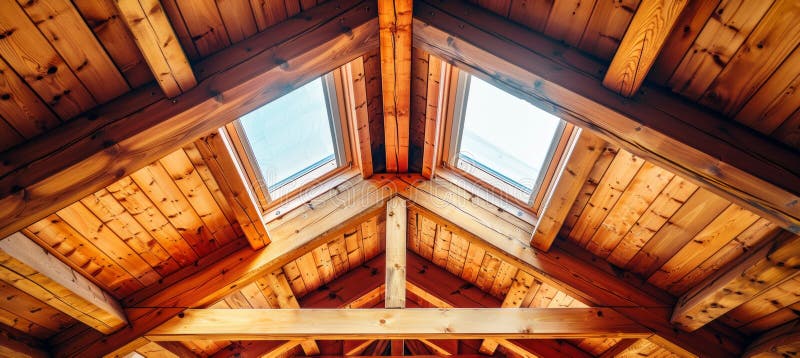 Wooden Frame Structure Featuring Truss, Posts, and Beams for ...