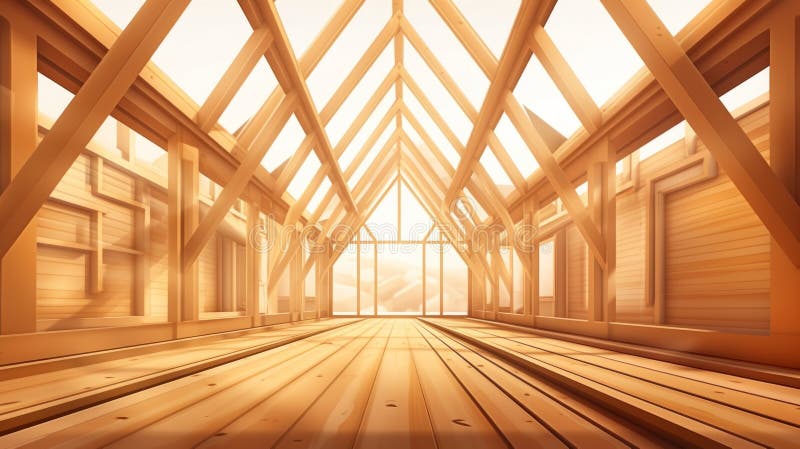 Wooden Frame Structure House Building. Neural Network AI Generated ... Wooden Frame Structure House Building. Neural Network AI Generated ...