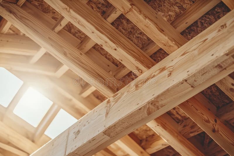 A Wooden Frame Structure of a House Stock Illustration - Illustration ...