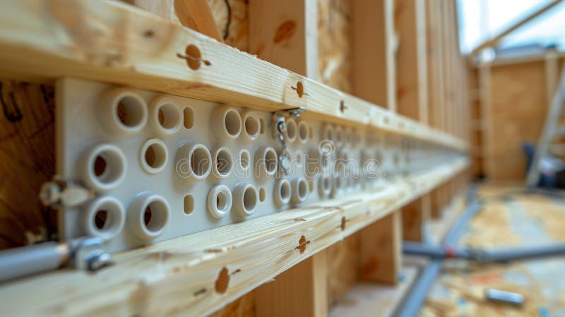 Wooden Frame Structure Inside a Building Under Construction. Stock ...
