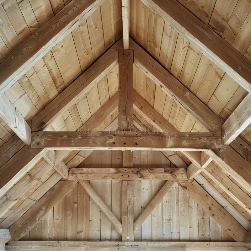 Wooden Frame Structure with Truss, Posts, and Beams for Robust ...